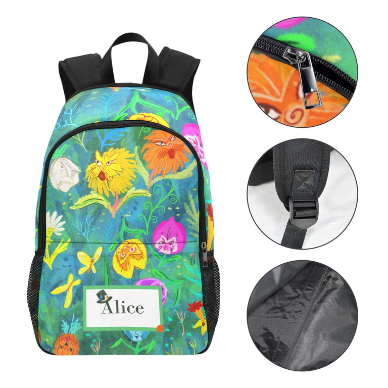 Personalised School Bag - Custom Design, Unique Patterns – Green Cheeks