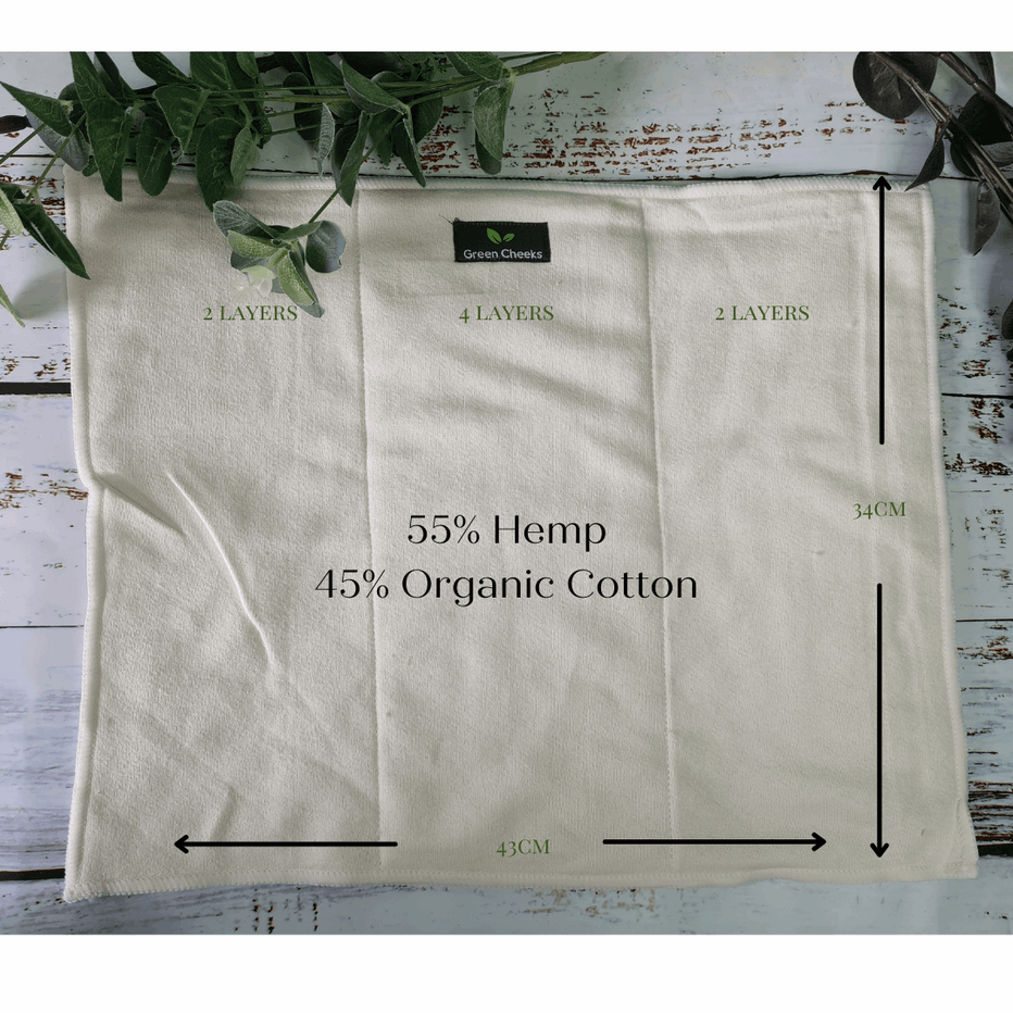 Foldable Hemp Cloth Nappy Inserts for Heavy Use – Green Cheeks